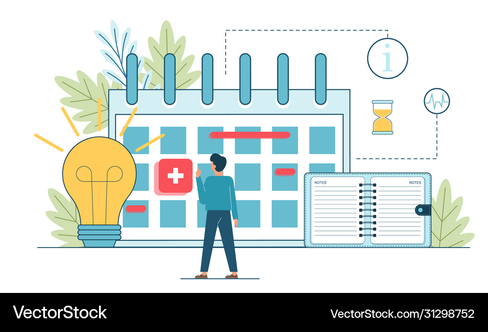 Schedule events business people planning event Vector Image