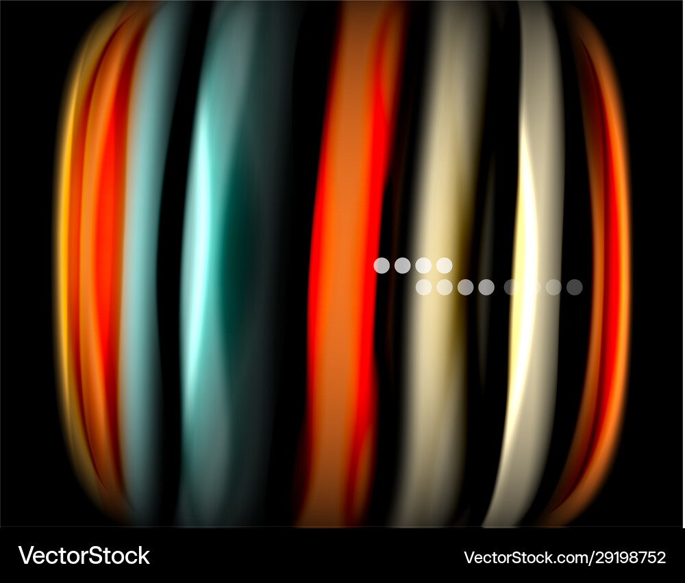 Silk smooth lines on black liquid fluid color Vector Image