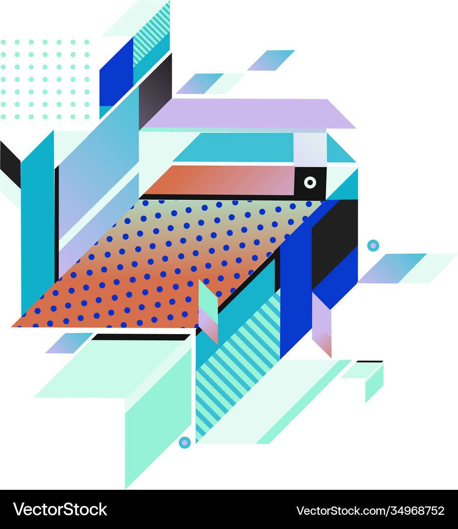 Triangle geometric 3d forms modern info banner Vector Image