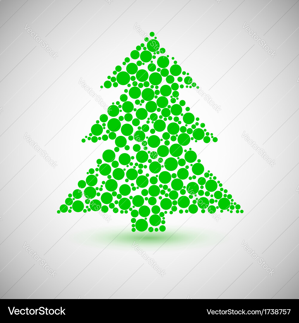 Christmas tree icon made of circles Royalty Free Vector