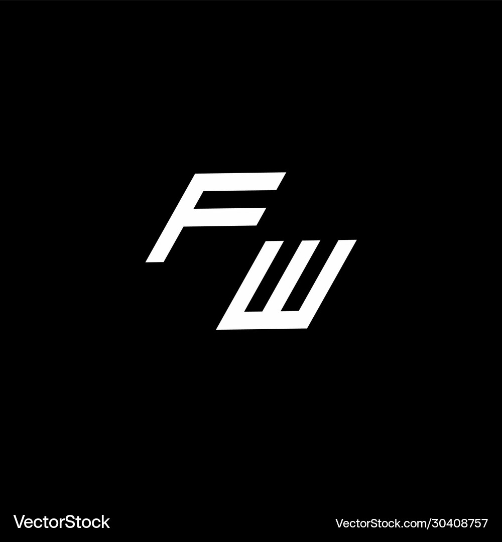 Fw logo monogram with up to down style modern Vector Image