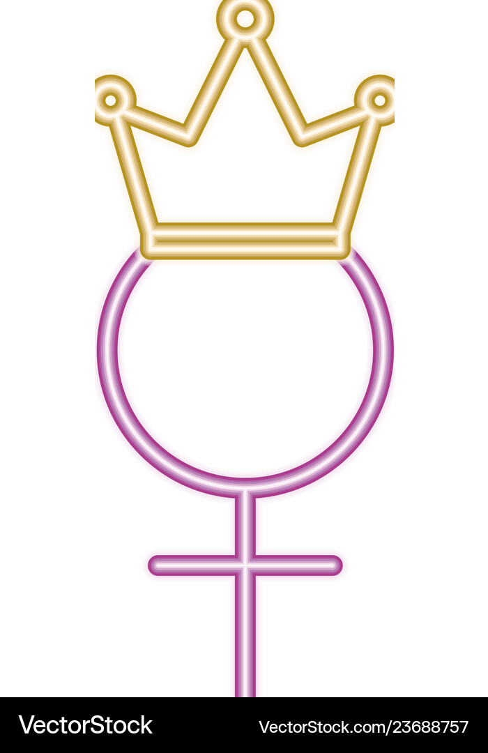 Gender female symbol with crown Royalty Free Vector Image