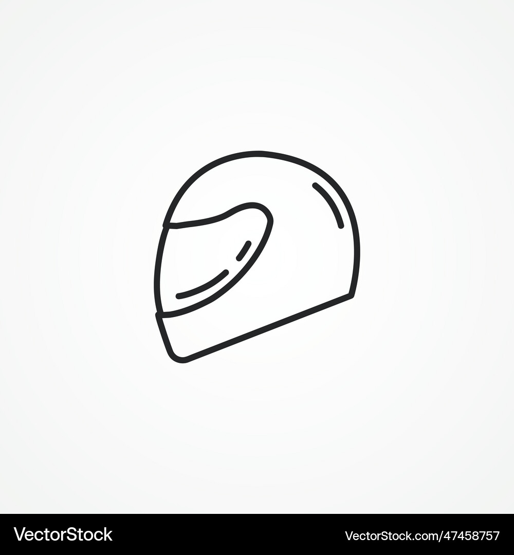 Helmet line icon motorcycle racing line Royalty Free Vector