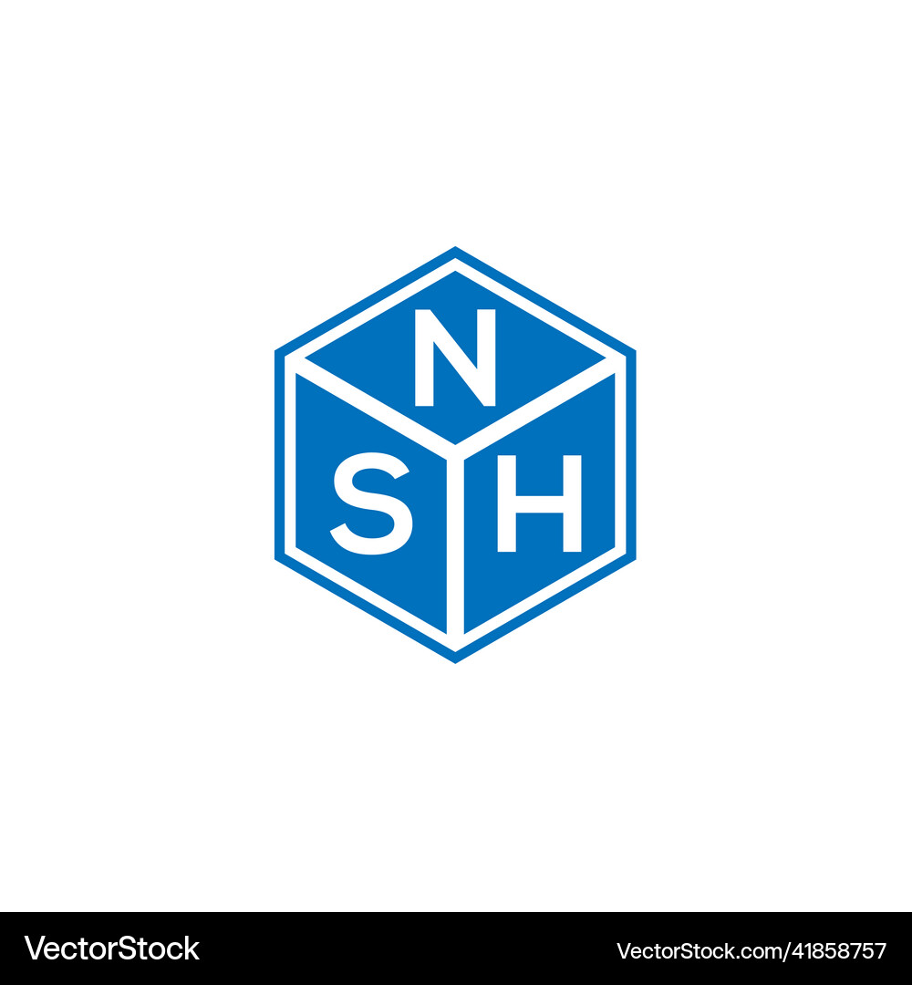 Nsh letter logo design on black background Vector Image
