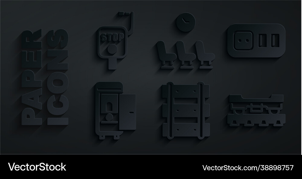 Set railway railroad track electrical outlet Vector Image