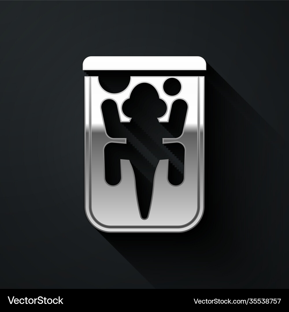 Silver experimental animal icon isolated on black Vector Image