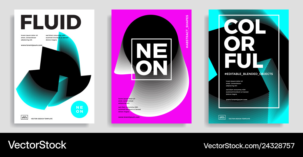 Trendy design templates with 3d flow shapes Vector Image