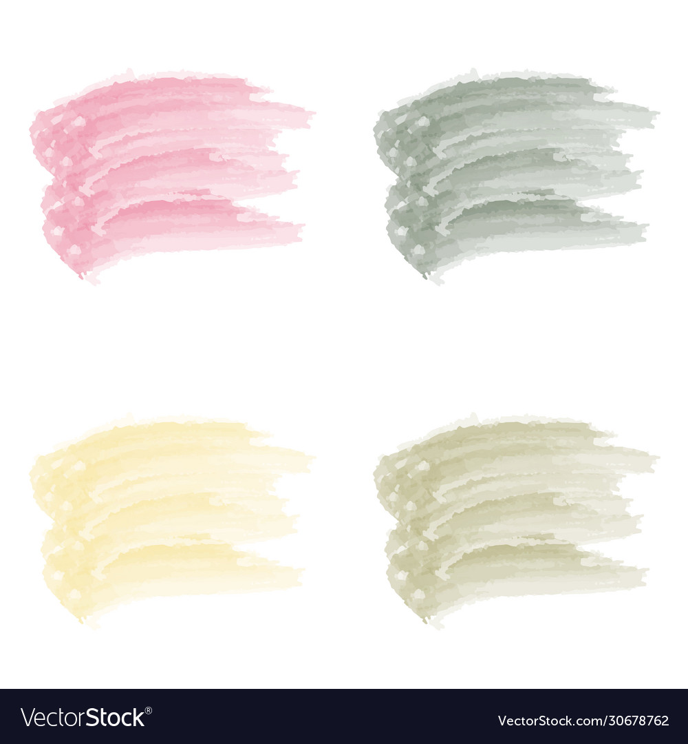 4 stroke watercolor paint brush isolated Vector Image