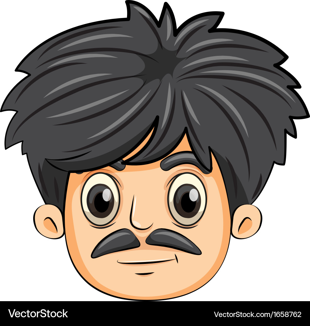 A head of man with mustache Royalty Free Vector Image