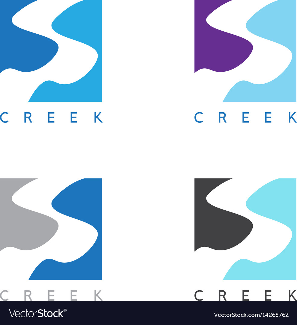 Abstract creek or path labels set Royalty Free Vector Image