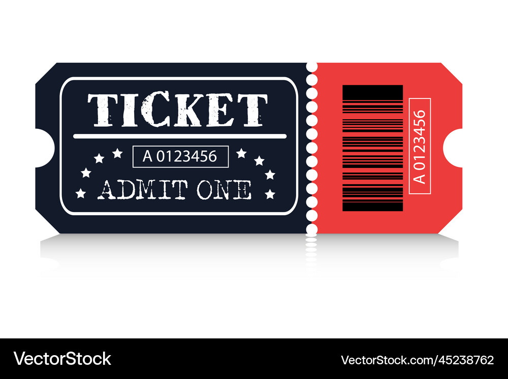 Cinema ticket with barcode movie template Vector Image
