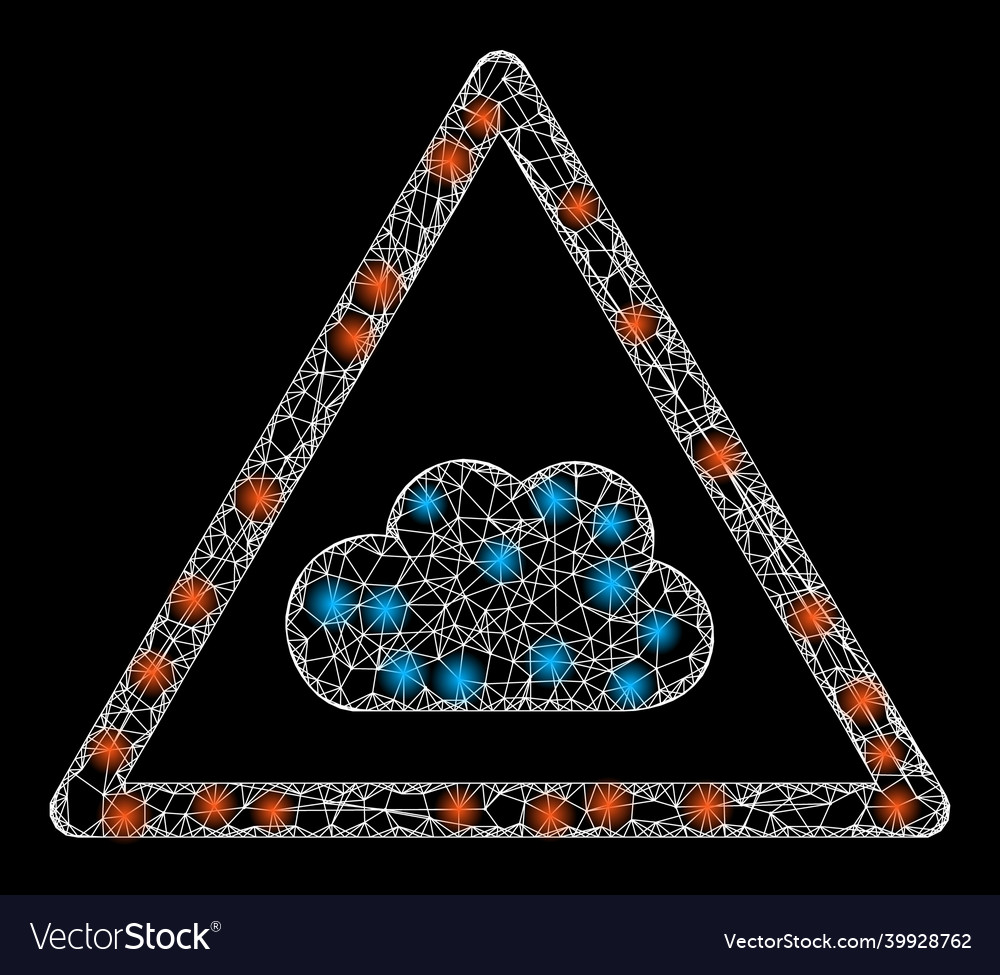 Constellation network mesh cloud warning Vector Image