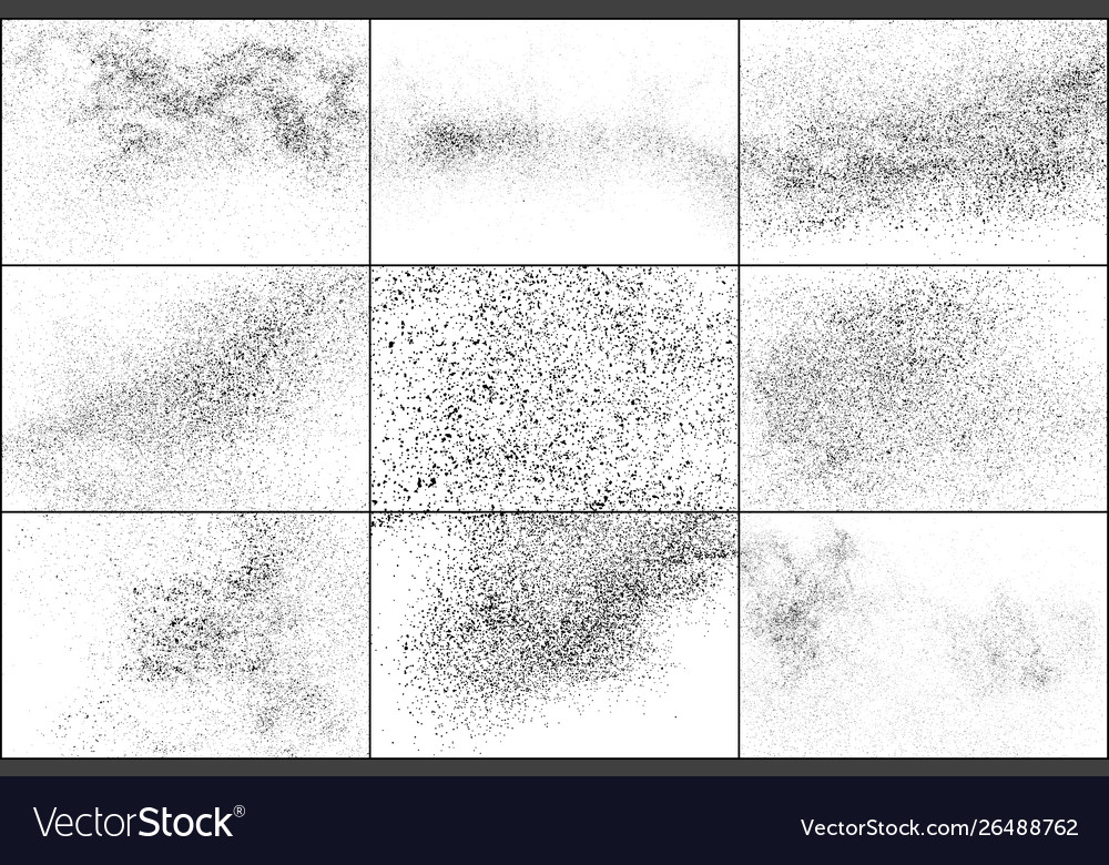 Dark rough noise particles set elements Royalty Free Vector