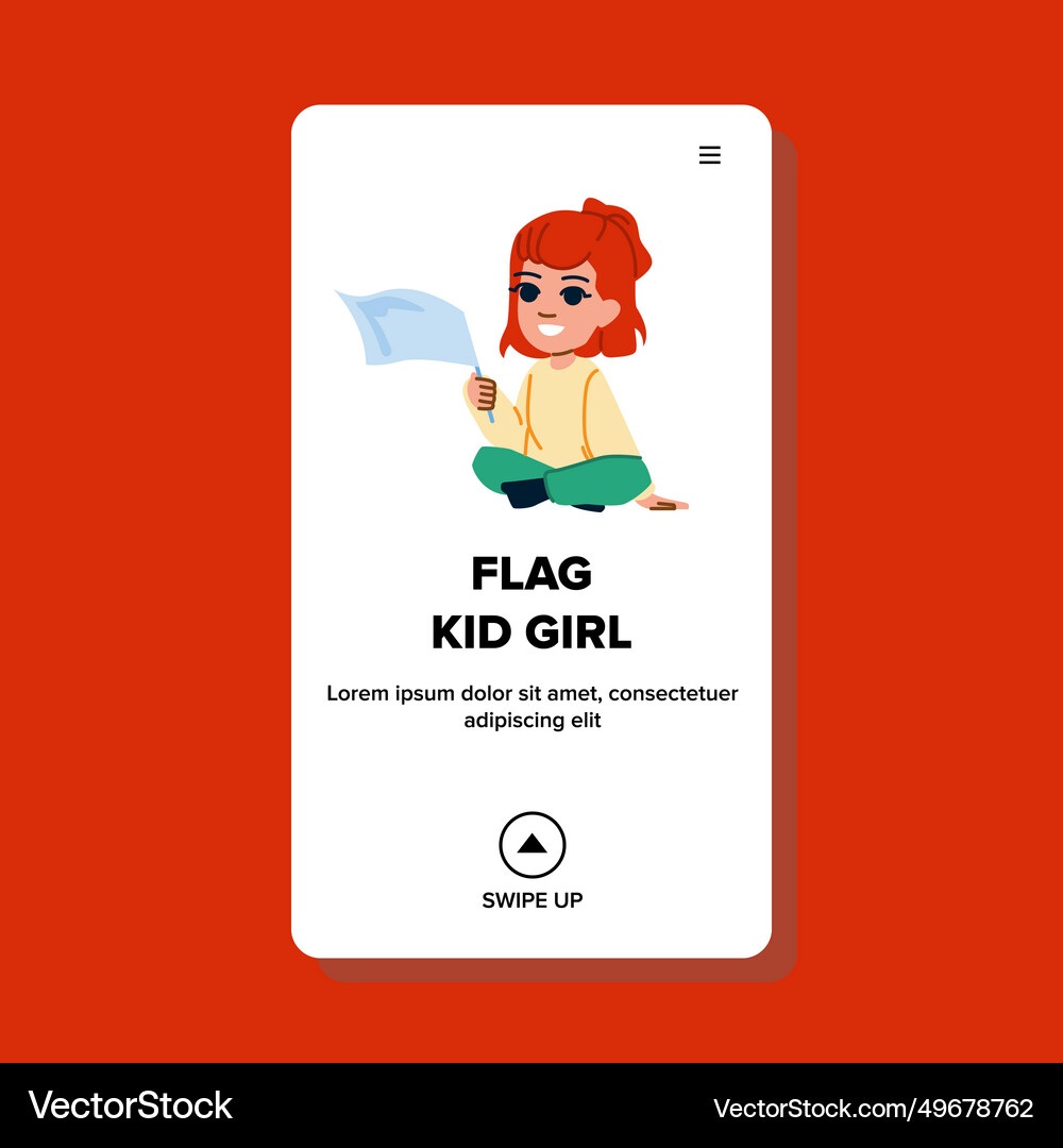 Day flag kid girl Royalty Free Vector Image - VectorStock