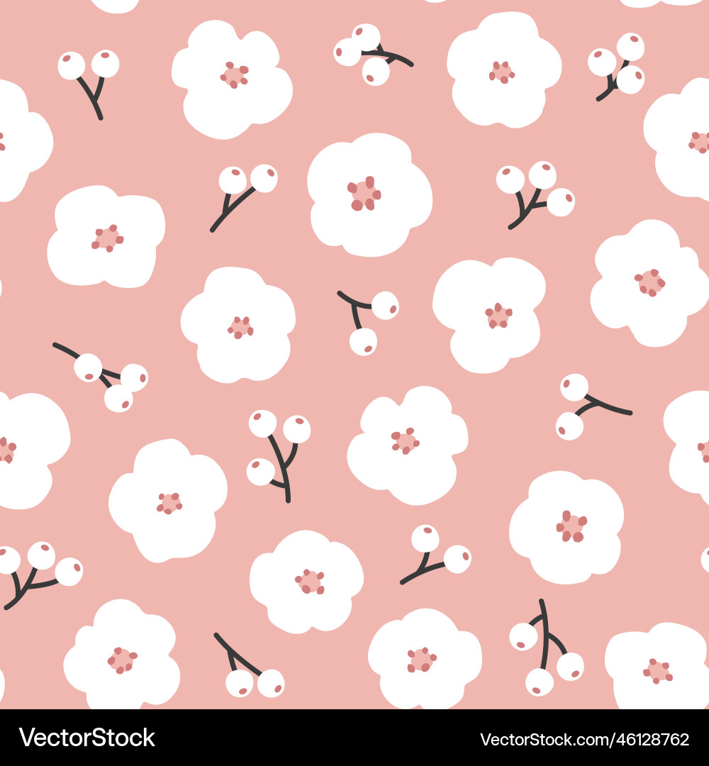 Doodle drawing abstract floral seamless surface Vector Image