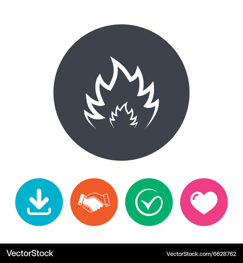 Fire flame sign icon heat symbol Royalty Free Vector Image