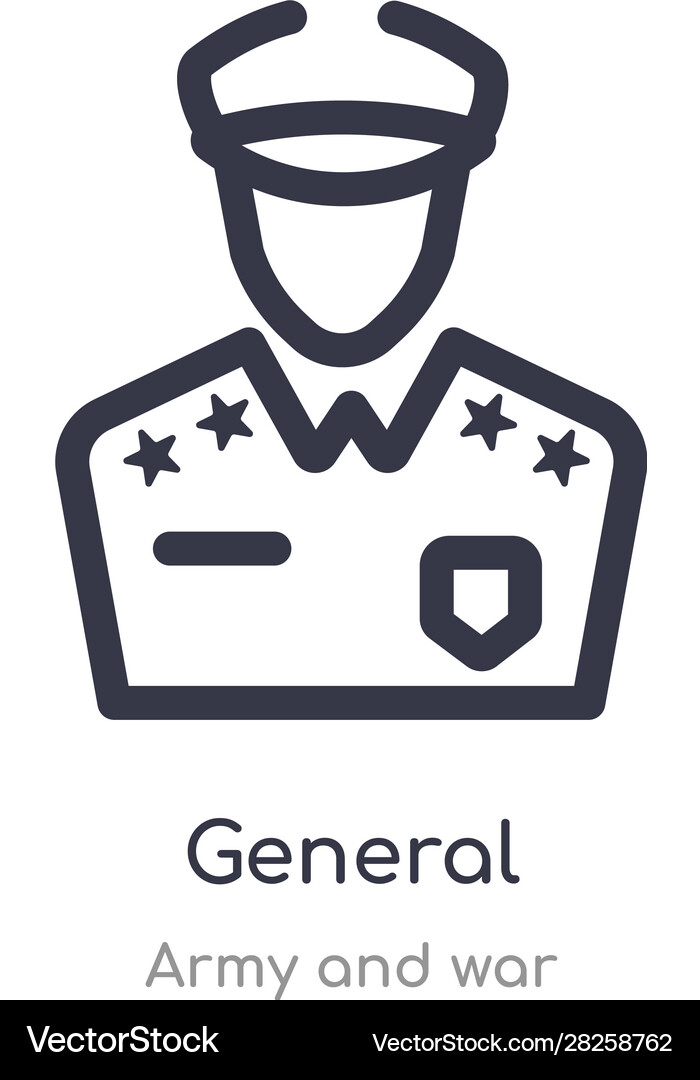 General outline icon isolated line from army Vector Image