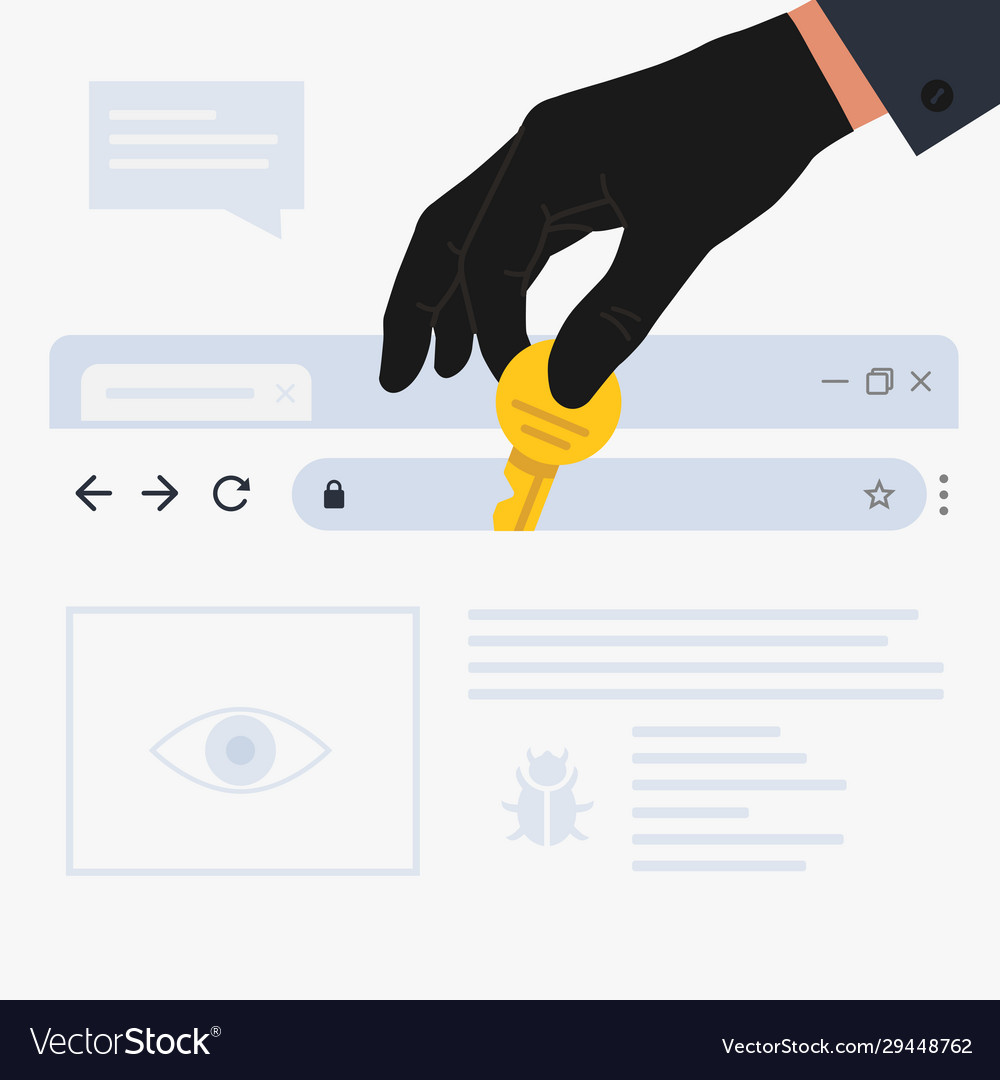 Internet hacker attack Royalty Free Vector Image