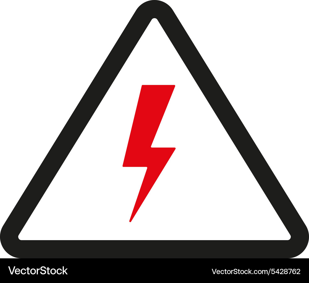 Lightning icon danger symbol flat Royalty Free Vector Image