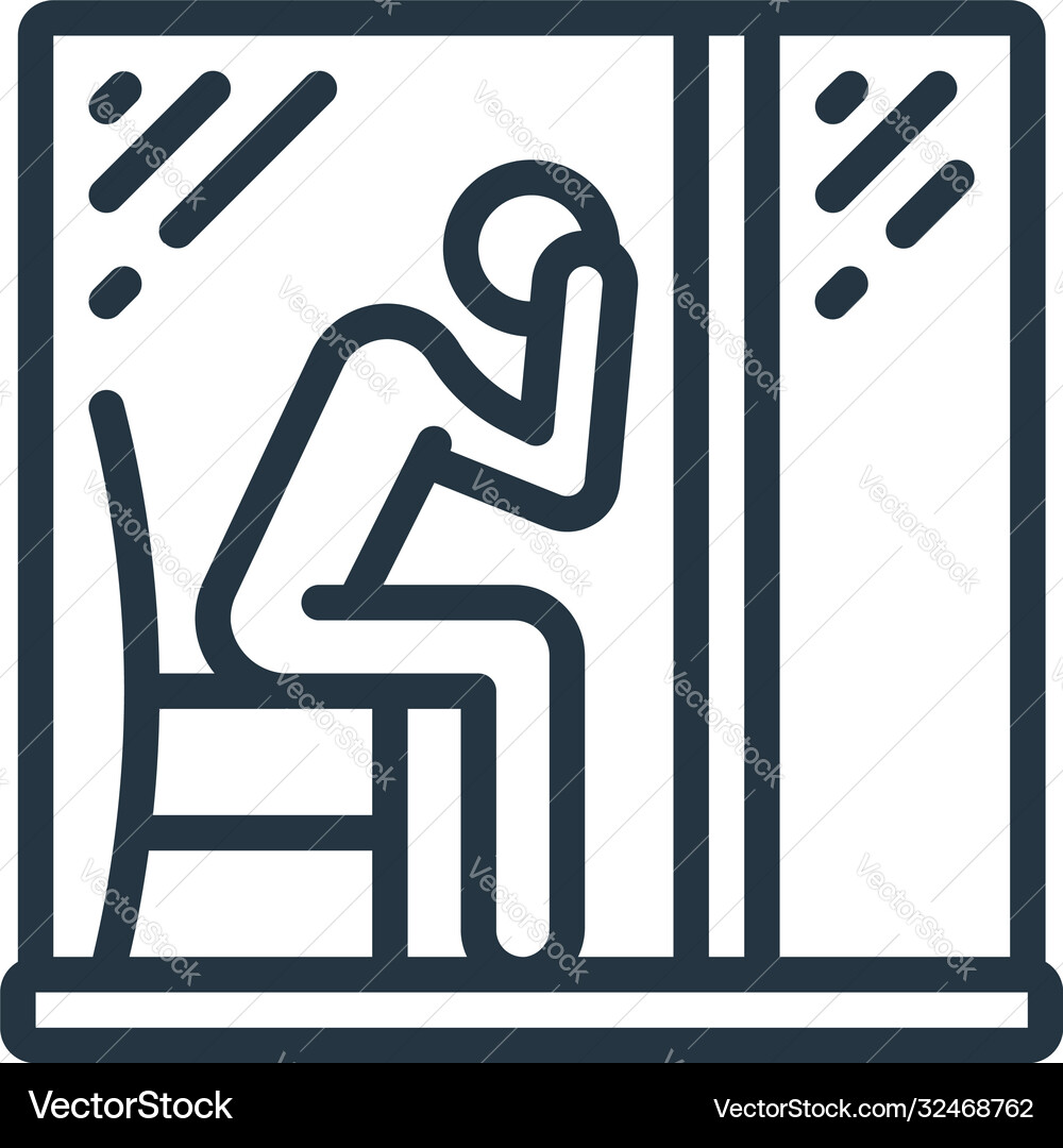 Lonely icon isolated on white background outline Vector Image