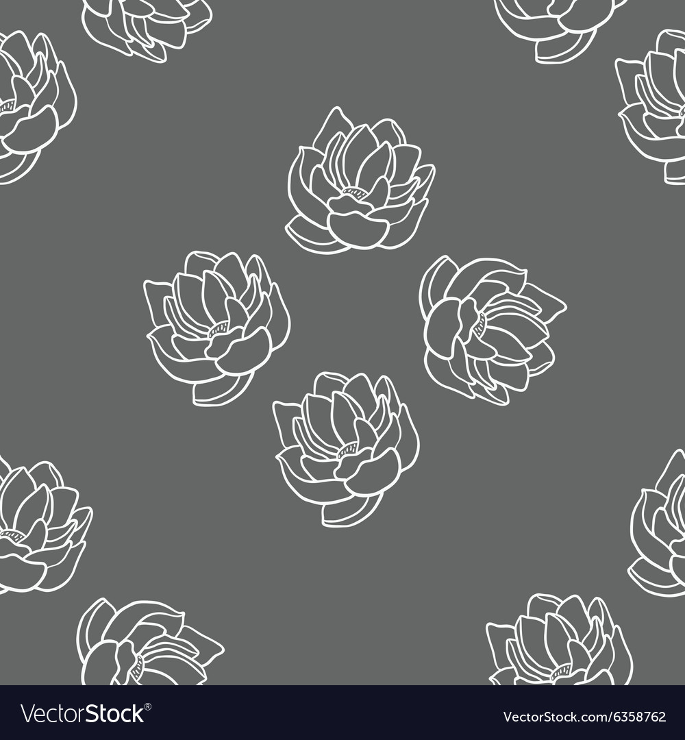 Lotus seamless pattern set Royalty Free Vector Image