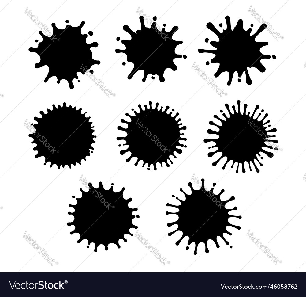 Paint splatter shape set Royalty Free Vector Image