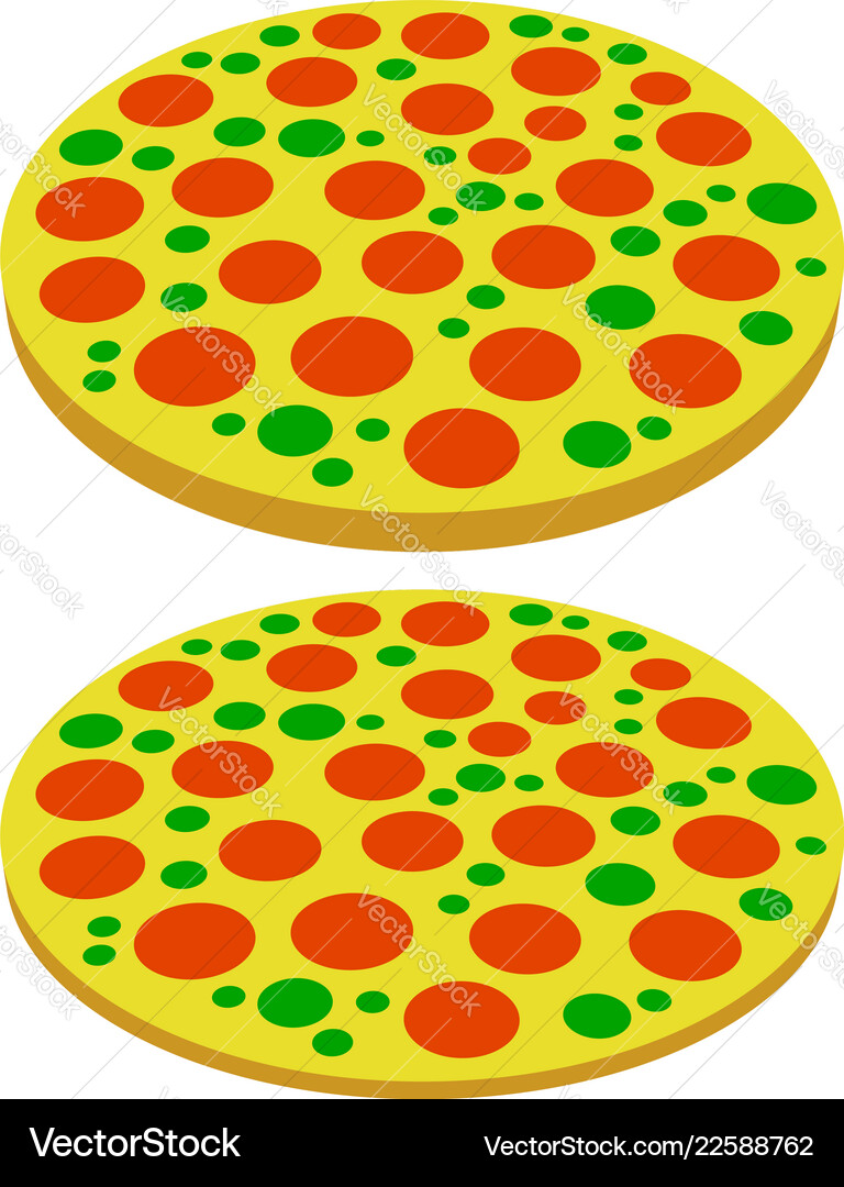 Pizza symbols icons perspective 2 versions Vector Image