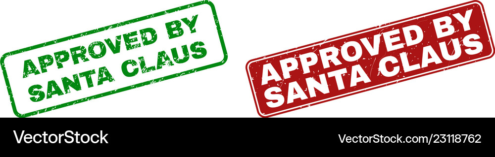 Scratched approved santa claus watermarks Vector Image