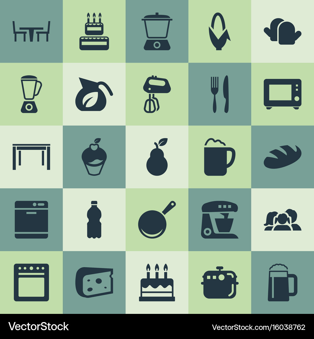 Set of simple kitchen icons Royalty Free Vector Image