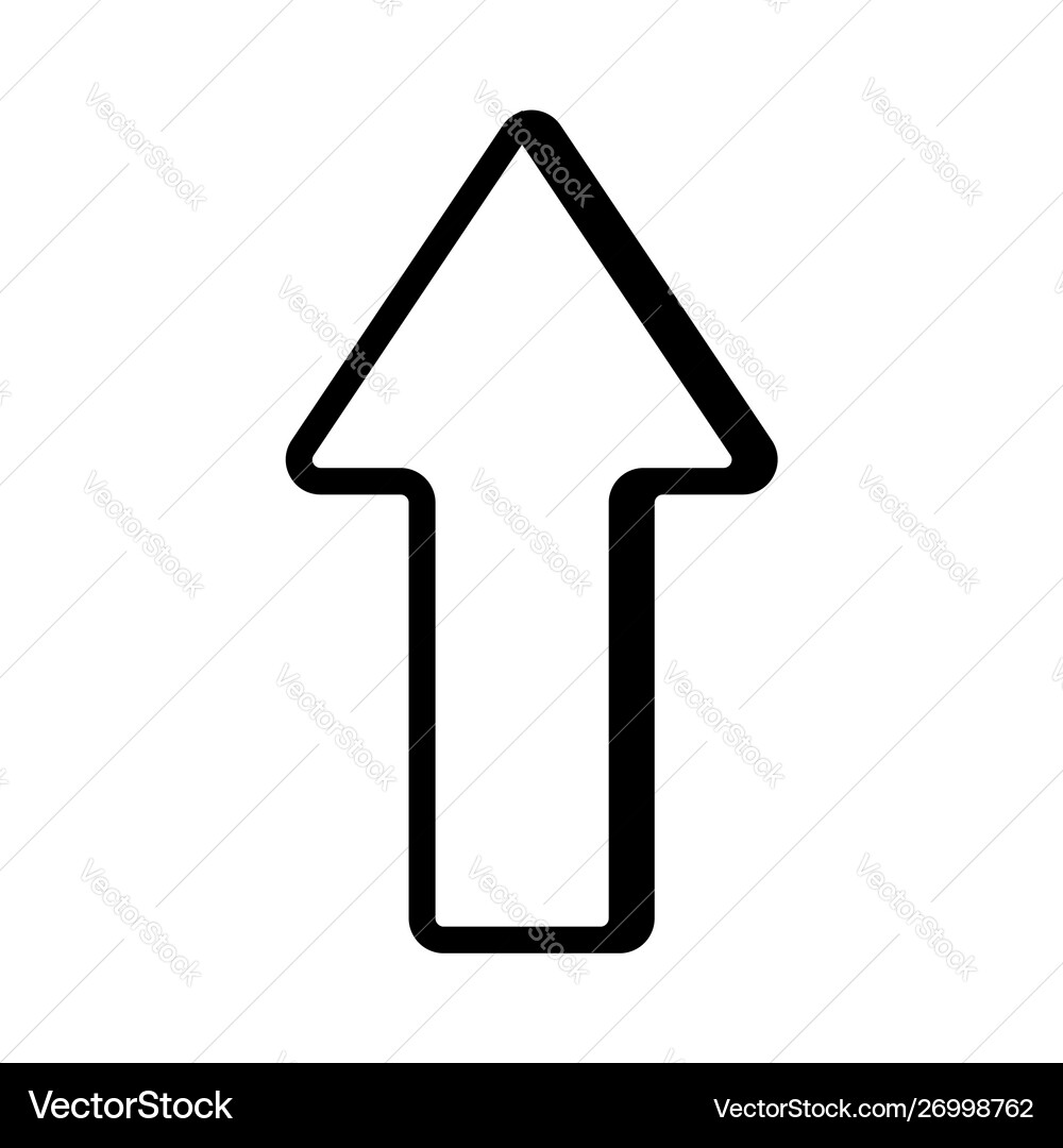 Sign glyph arrow up simple on white background Vector Image