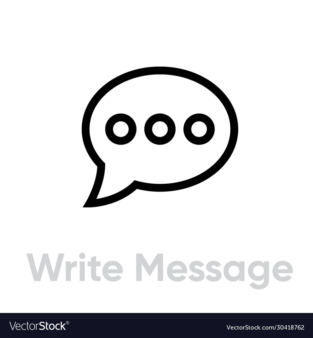 Write message chat icon editable line Royalty Free Vector
