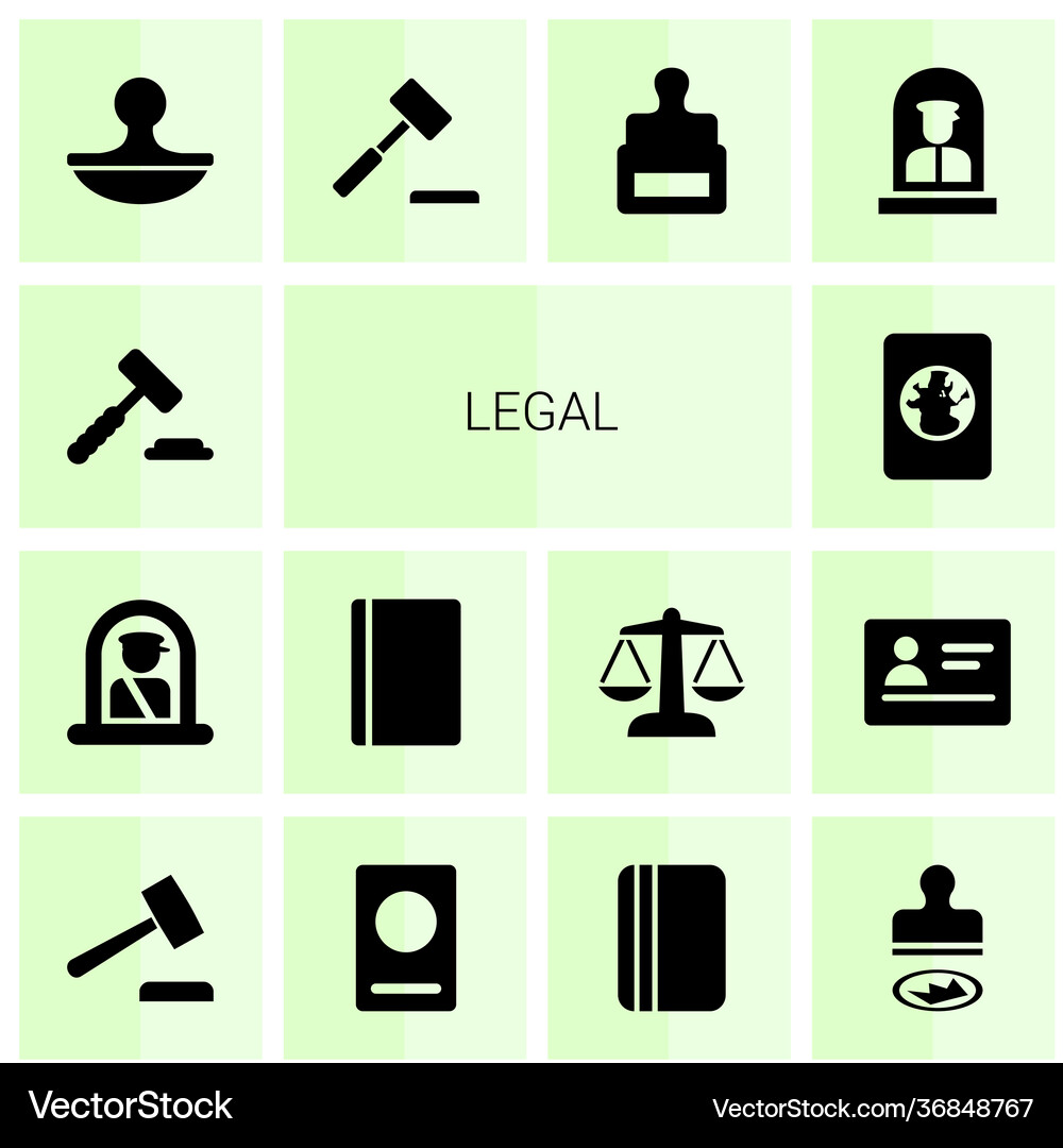14 legal icons Royalty Free Vector Image - VectorStock