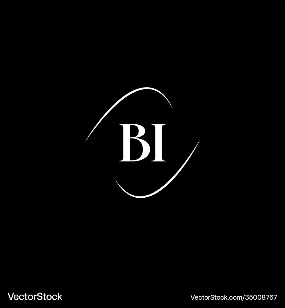 B i letter logo creative design on black color Vector Image