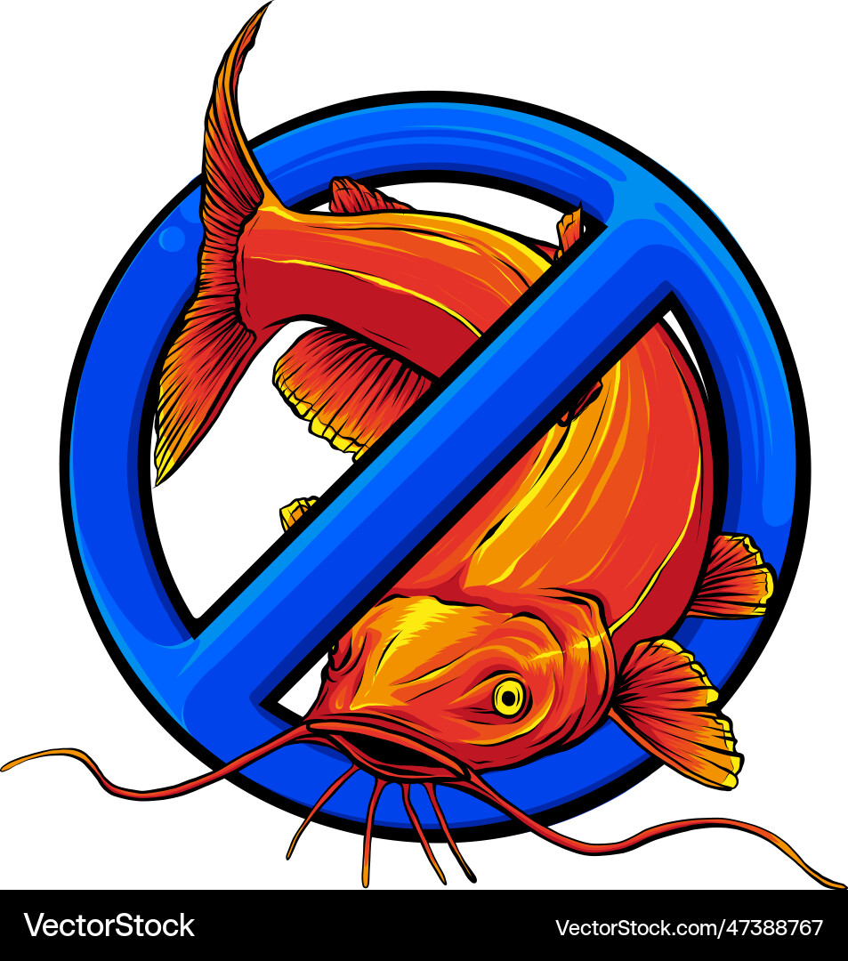 Cartoon of colored catfish Royalty Free Vector Image