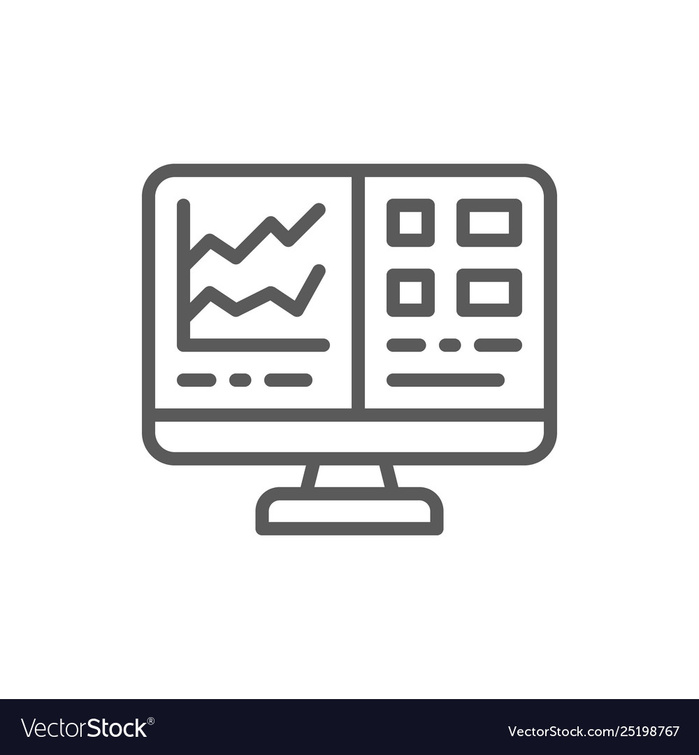 Computer screen with spreadsheet financial Vector Image