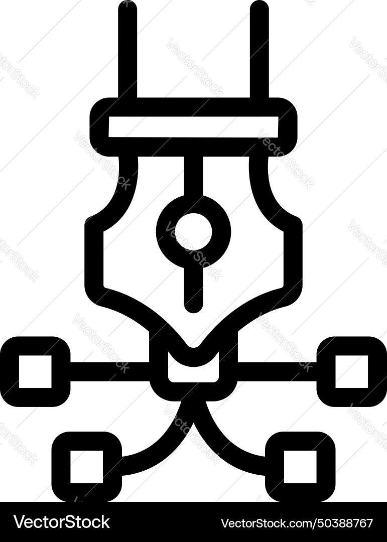 Dip pen applicator icon outline nib pencil Vector Image