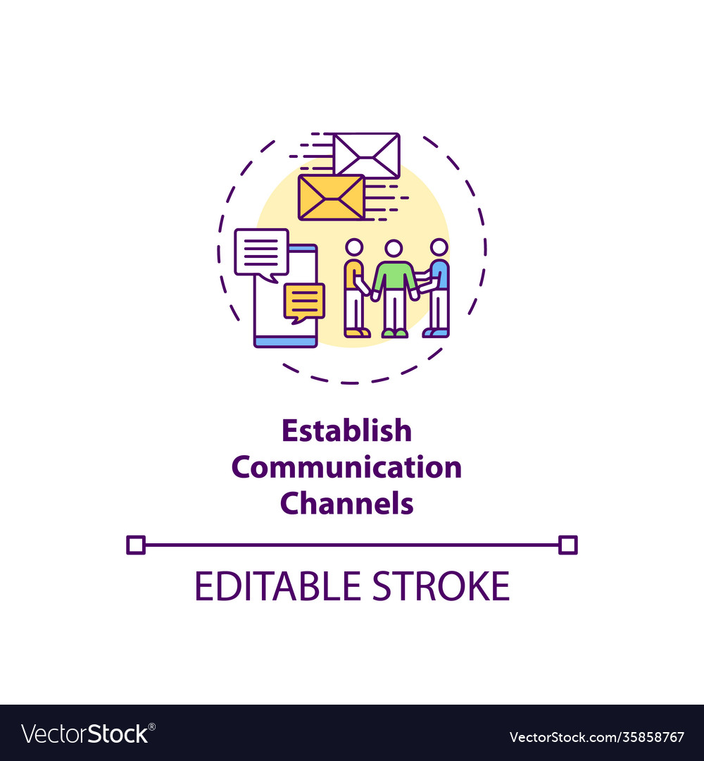 Establishing communication channels concept icon Vector Image Establishing communication channels concept icon Vector Image