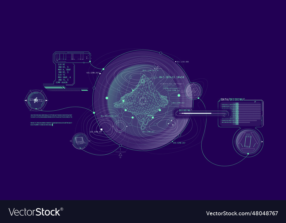Futuristic geoscience hud interface design Vector Image