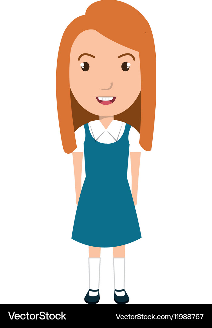 Girl student character isolated icon Royalty Free Vector