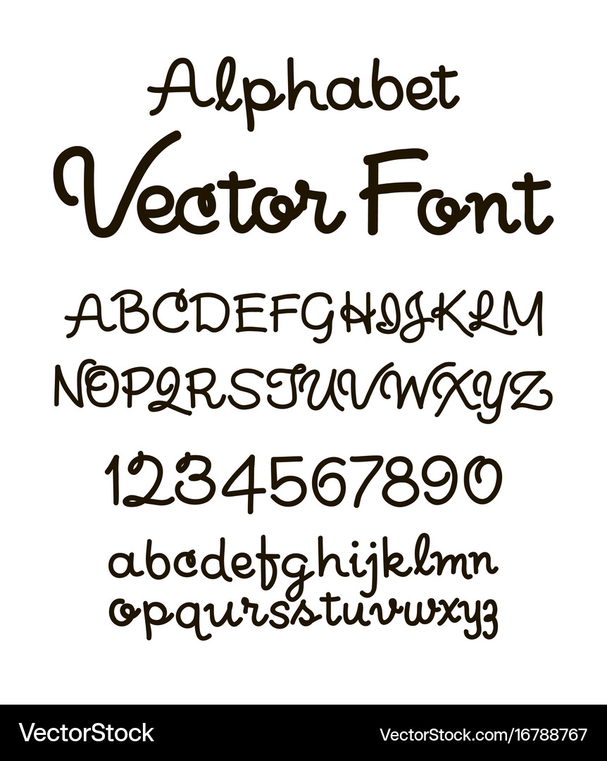 Handwritten alphabet letters abc for your Vector Image