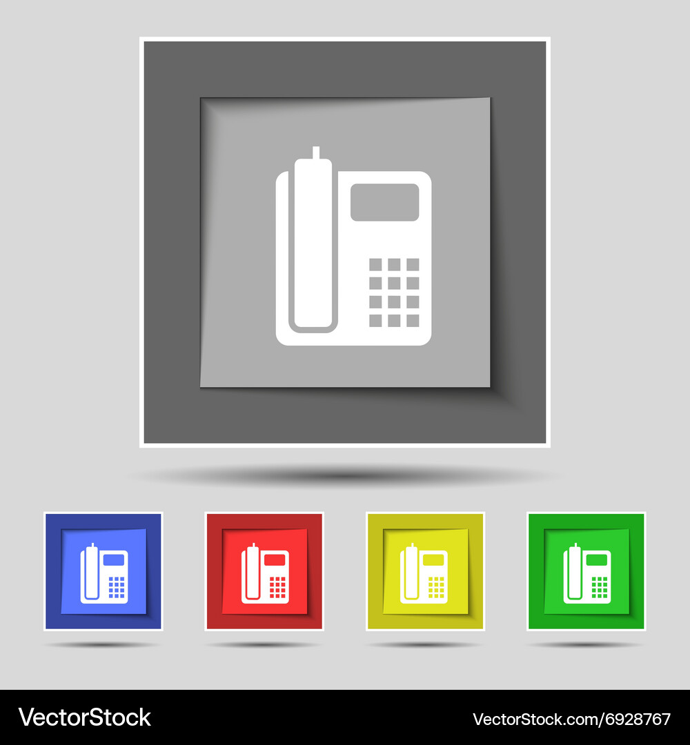 Home phone icon sign on original five colored Vector Image