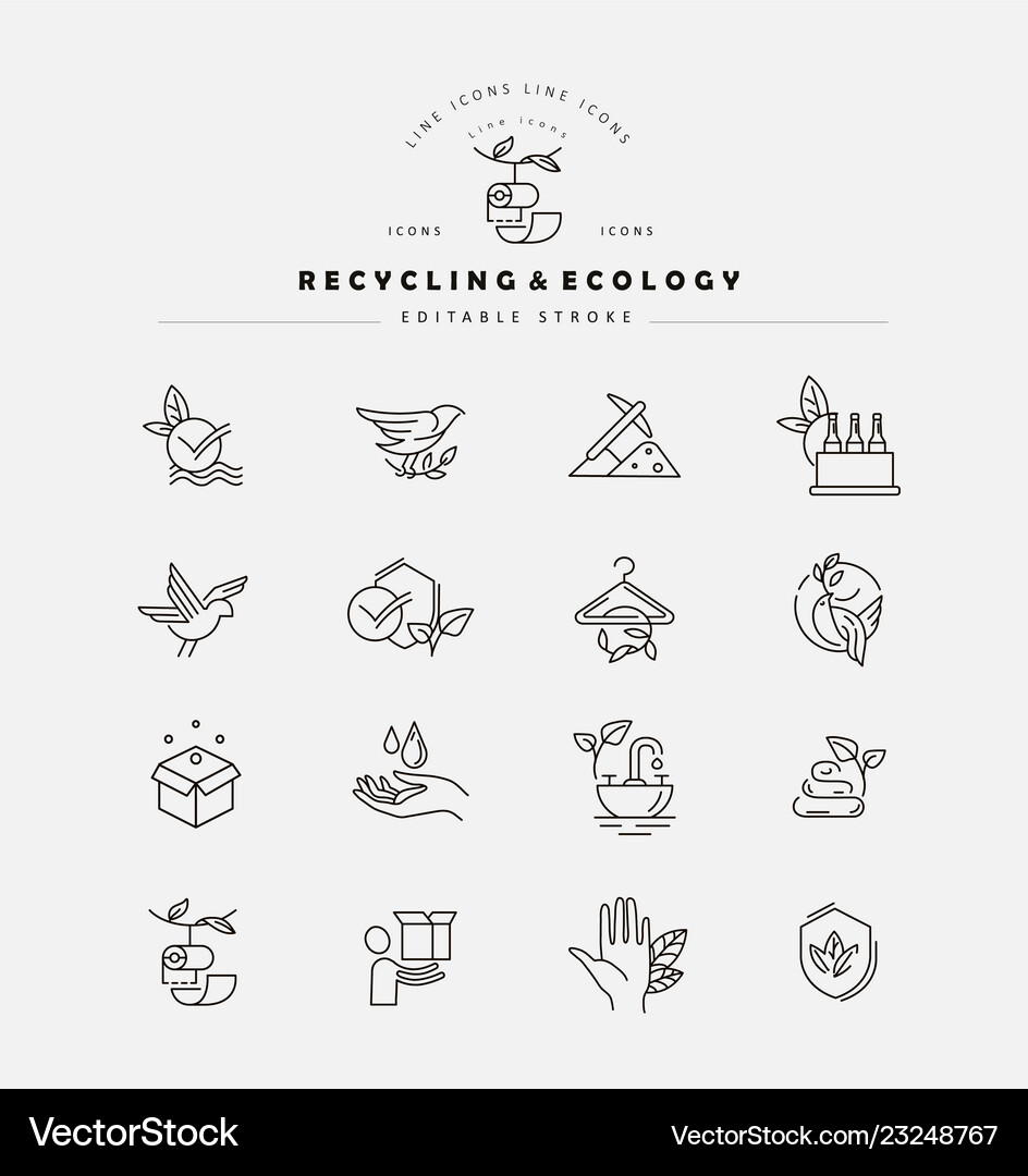 Icon and logo for environmental protection Vector Image