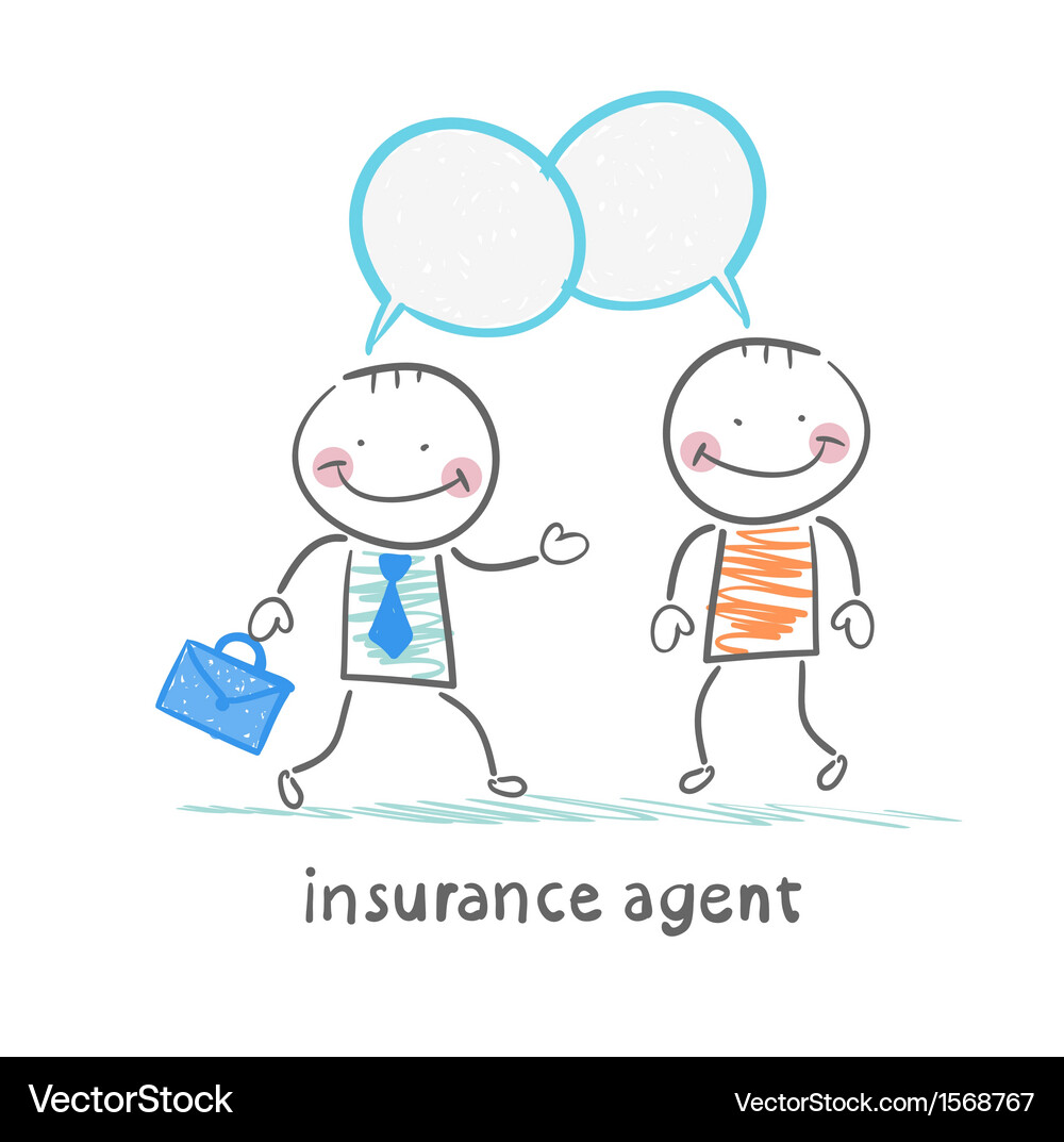 Insurance agent insurance agent tells about Vector Image