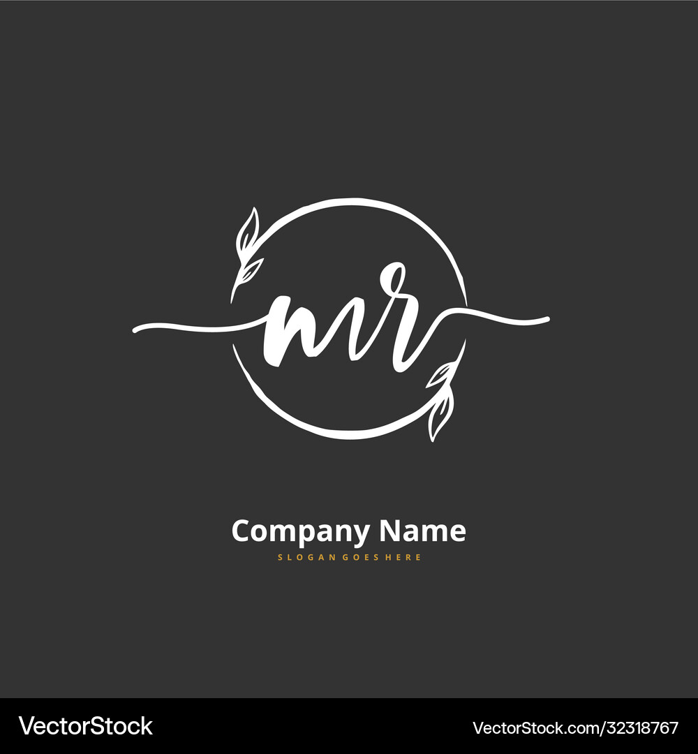 M r mr initial handwriting and signature logo Vector Image
