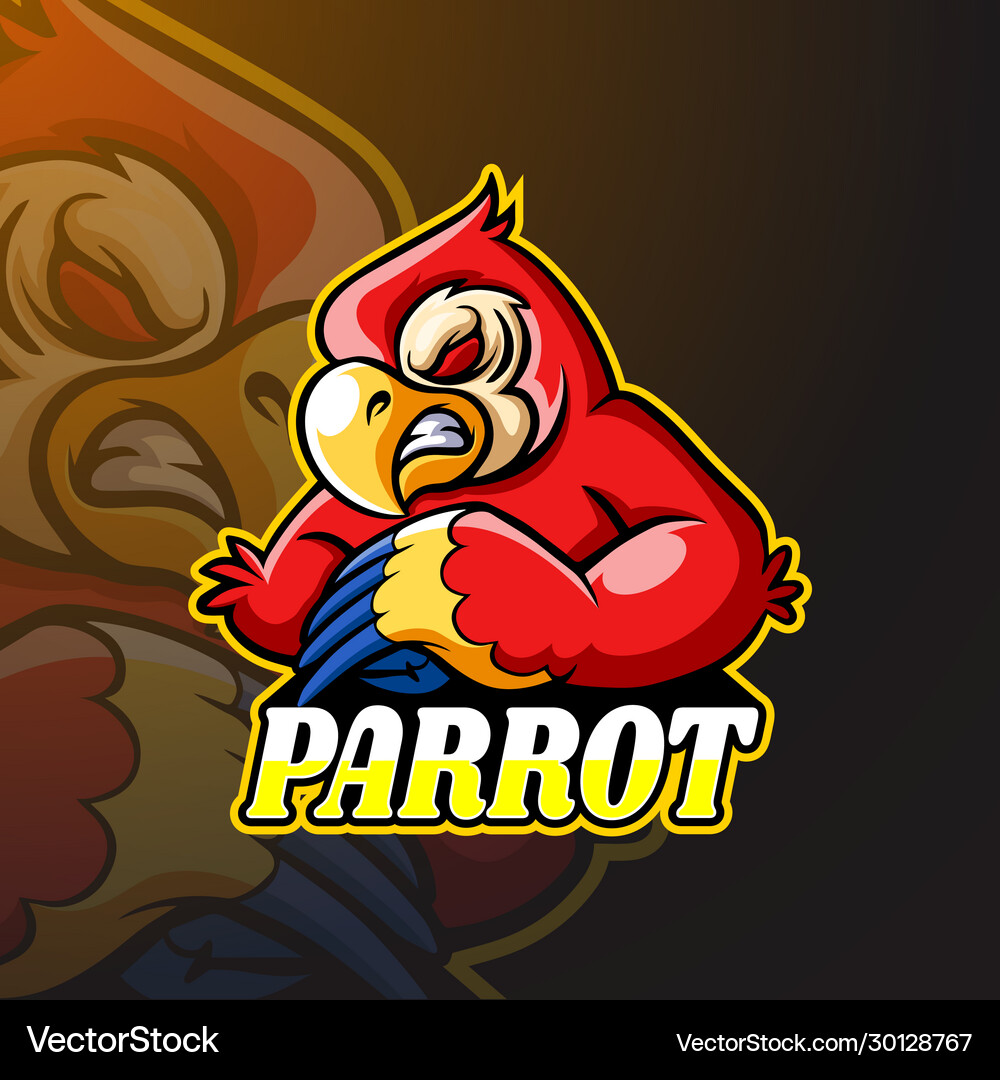 Parrot esport logo mascot design Royalty Free Vector Image