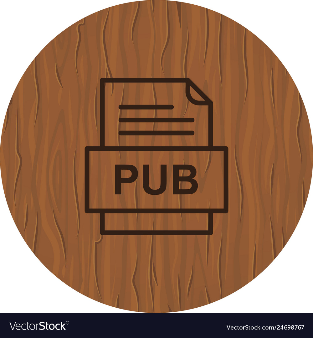 Pub file document icon Royalty Free Vector Image