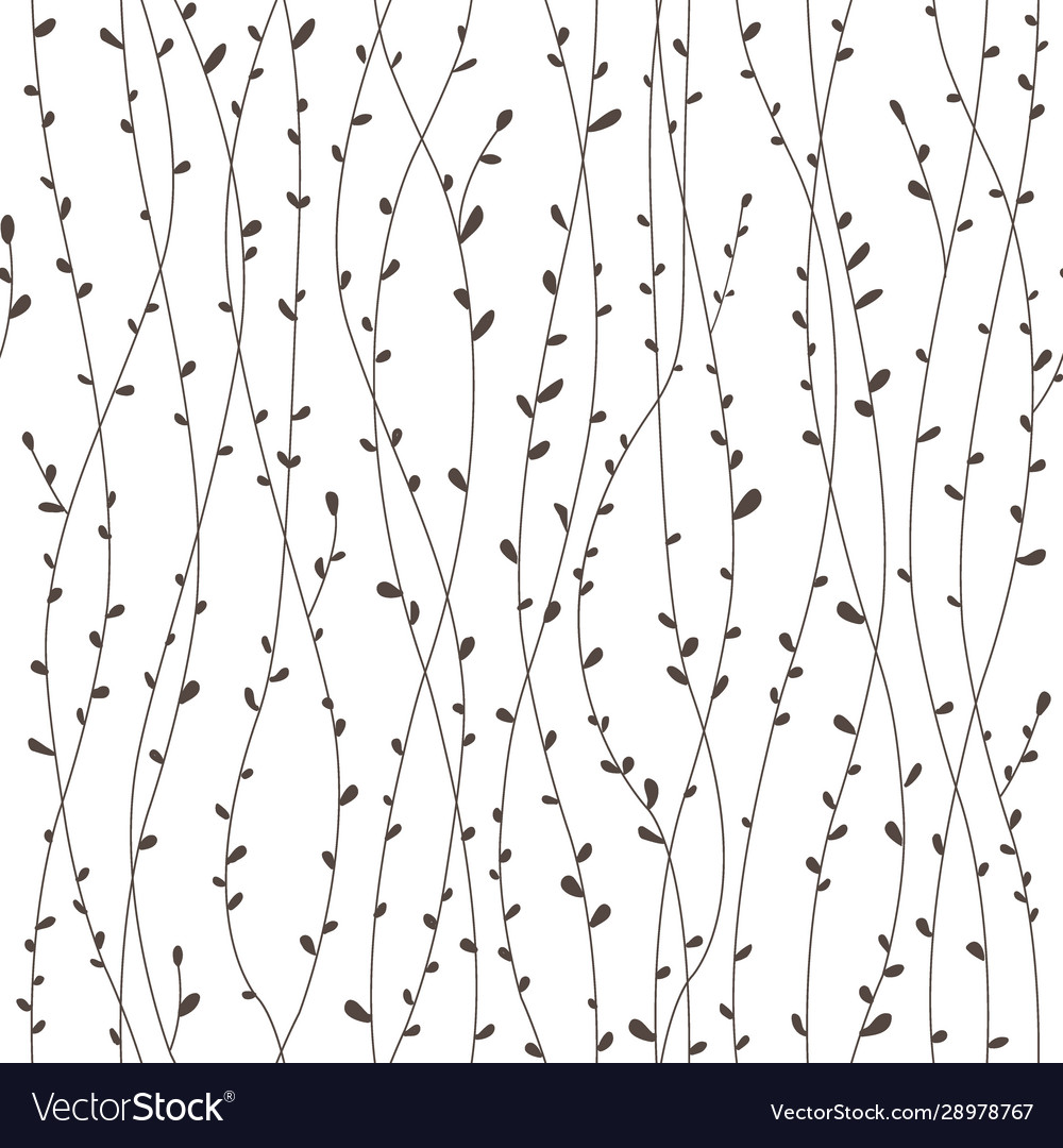 Seamless pattern with branches and leaves Vector Image