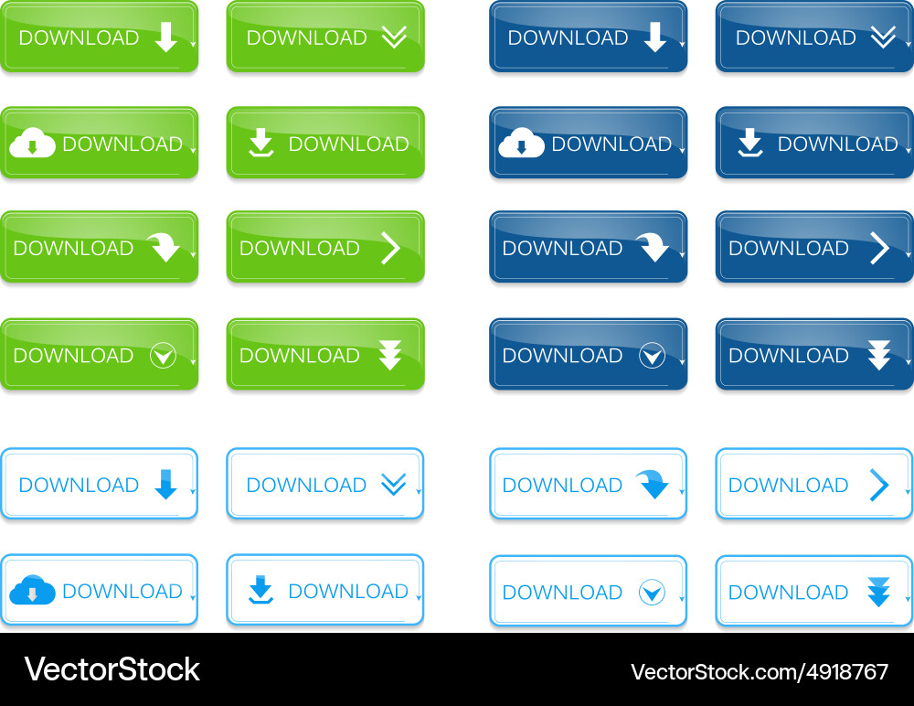 Set of download buttons Royalty Free Vector Image