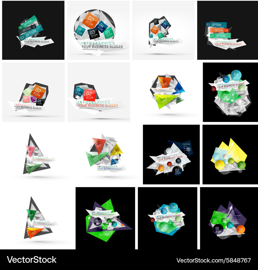Set of various universal geometric layouts Vector Image