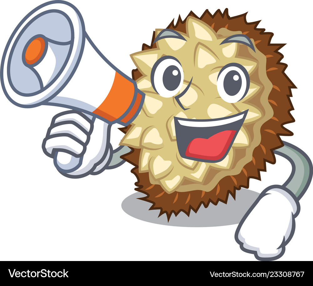 With megaphone marang fruit isolated on a cartoon Vector Image